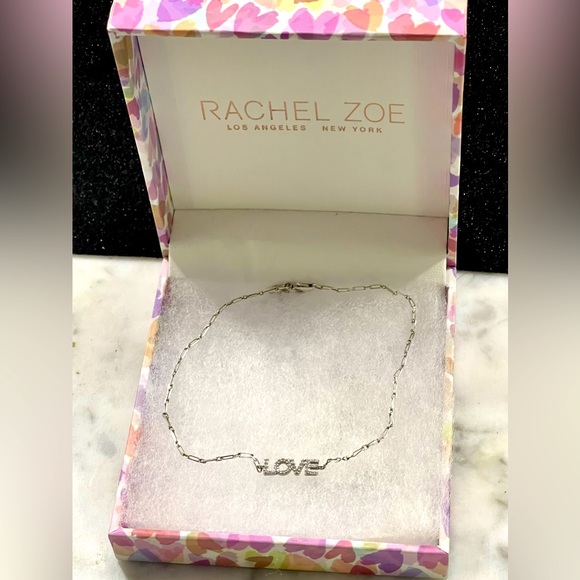 Rachel Zoe | Jewelry | Nibrachel Zoe Sterling Paperclip Chain Love Cz ...